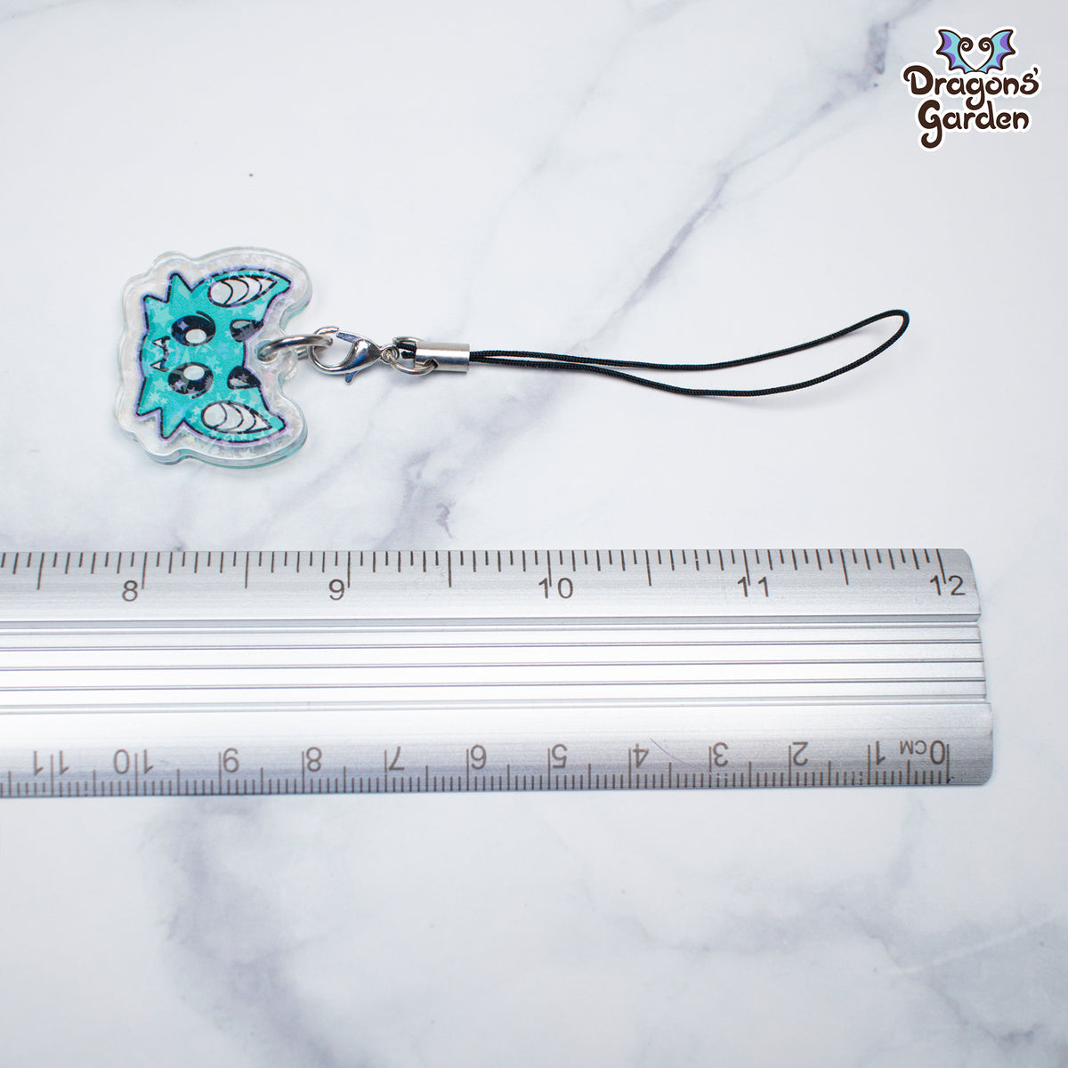 Blue Bat Dragon Head | Glitter Acrylic Phone Strap– Dragons' Garden