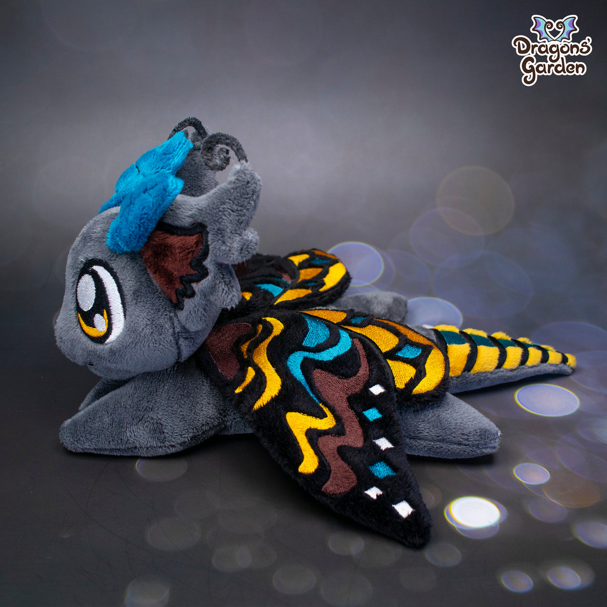 EXTRA WEIGHTED | Blue Death Moth Dragon Plush | Jumbo PLUS 3D Head ...