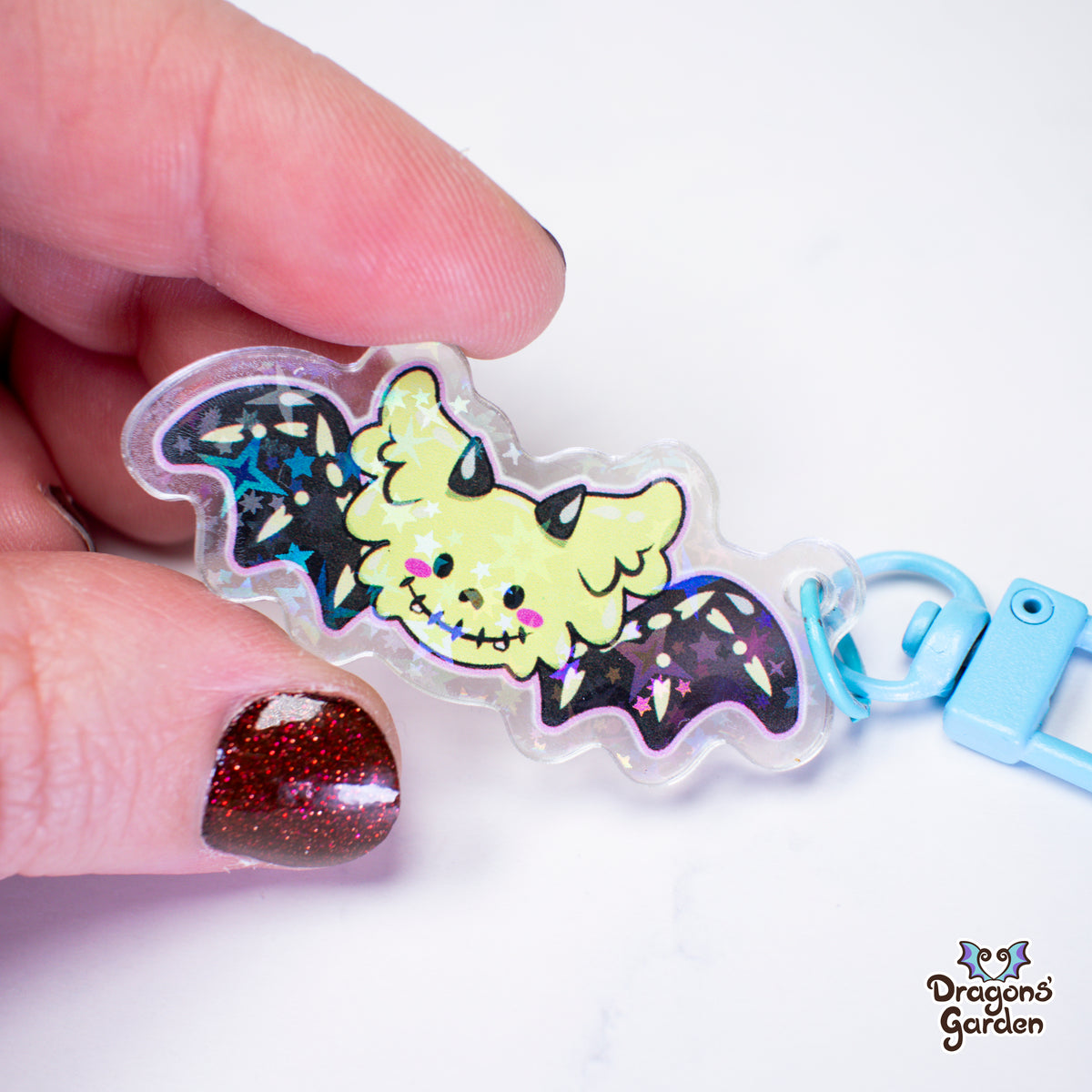 Skeleton Jeff Dragon | Holographic Acrylic Keychain– Dragons' Garden
