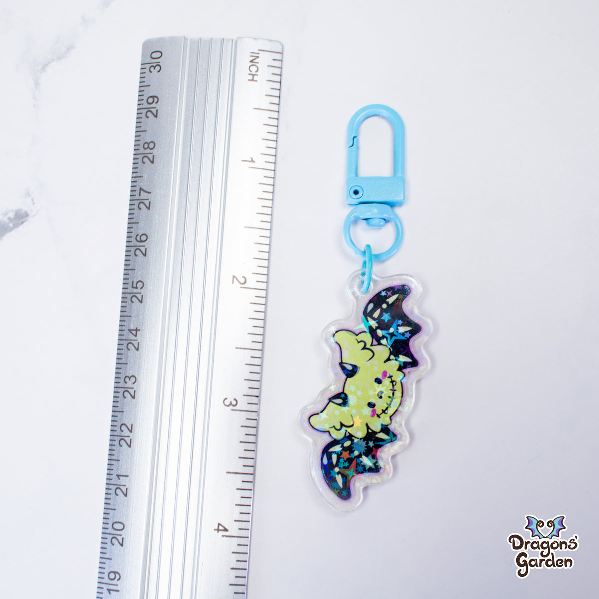 Skeleton Jeff Dragon | Holographic Acrylic Keychain– Dragons' Garden