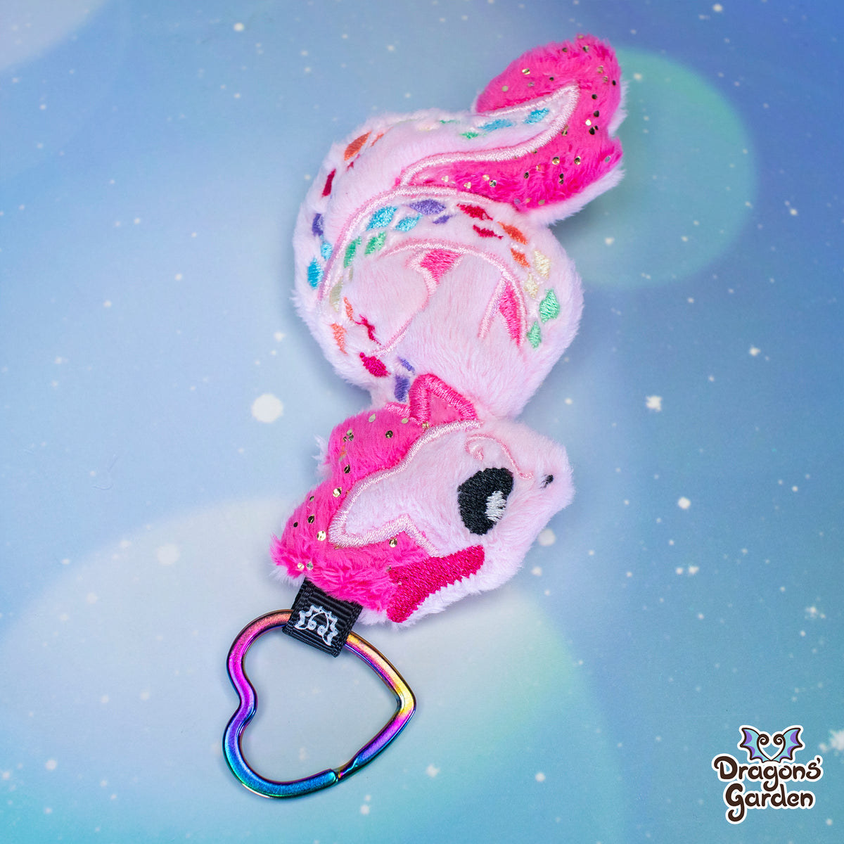 ITH Rainbow Long Dragon Charm Embroidery Pattern DIY Keychain Design ...