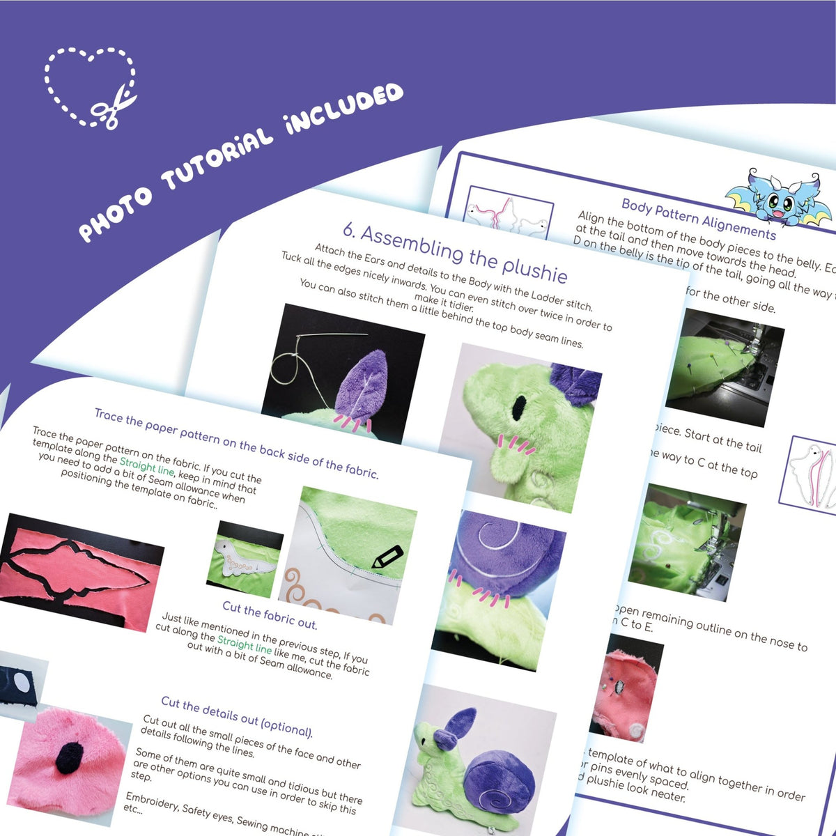 Snail Pattern Plush DIY Beginner Sewing Pattern Project– Dragons' Garden