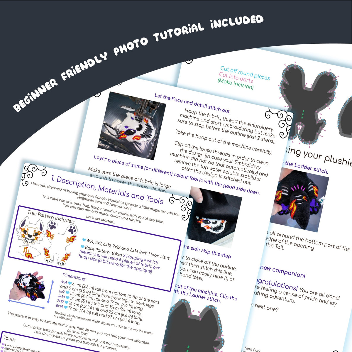 ITH Hellhound Puppy Dog Plushie Embroidery Pattern– Dragons' Garden