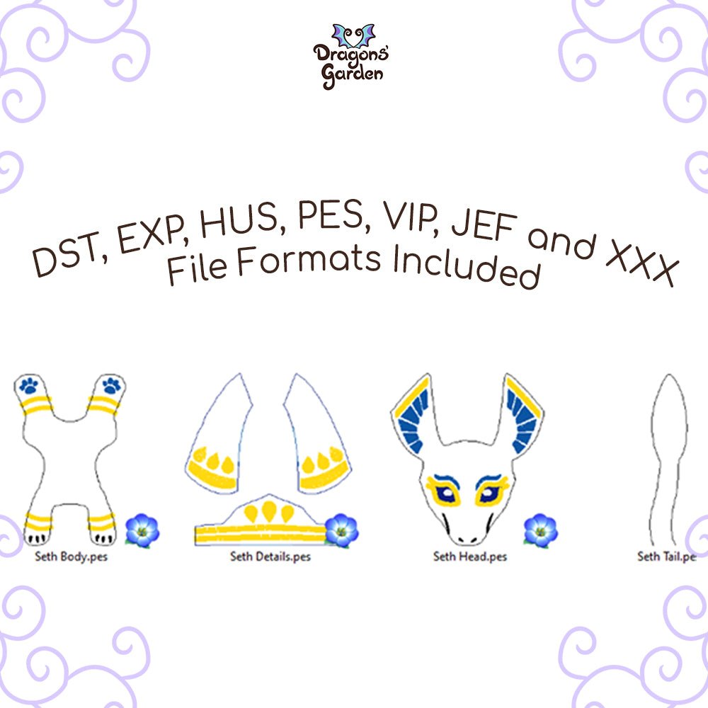 Seth Egyptian God Plush Embroidery Pattern - Dragons' Garden