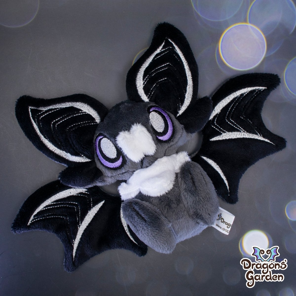 Medium Black and White Sitting Bat Plushie– Dragons' Garden